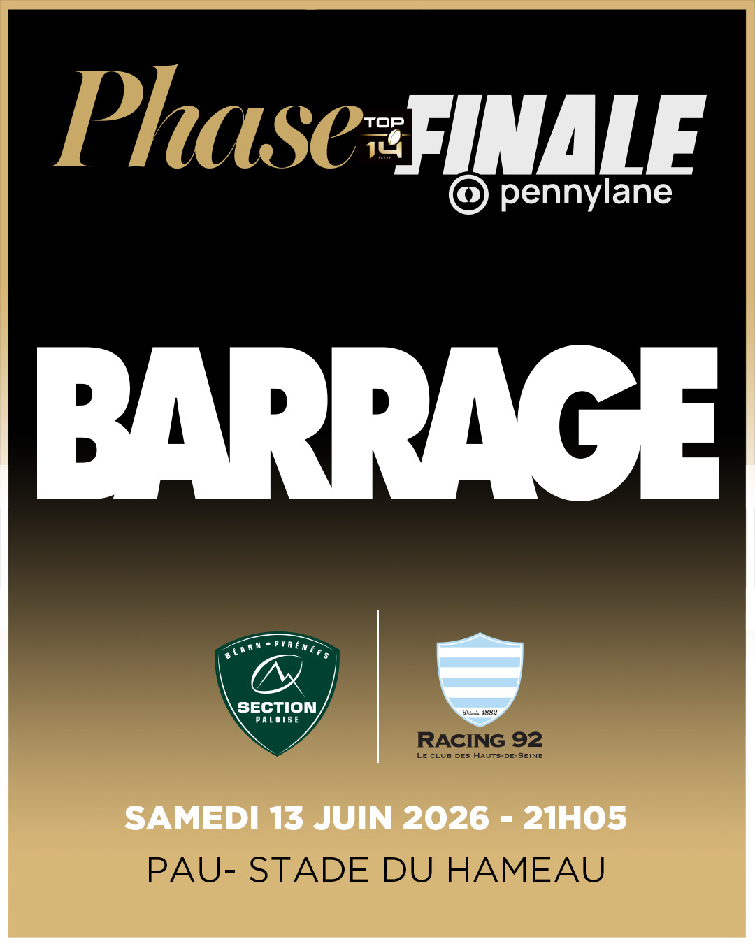 Barrages : Direction Pau | Racing 92